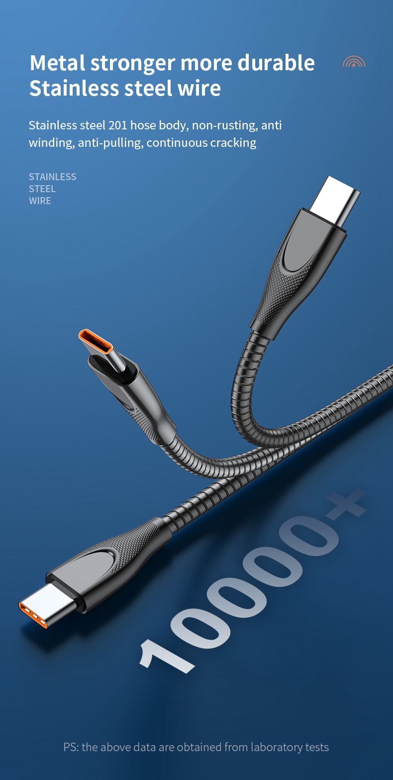 27W USB-C / Type-C to 8 Pin Zinc Alloy Hose Fast Charging Data Cable ...